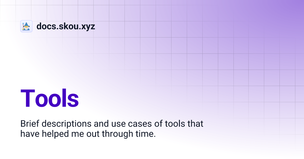 Tools | skou.xyz