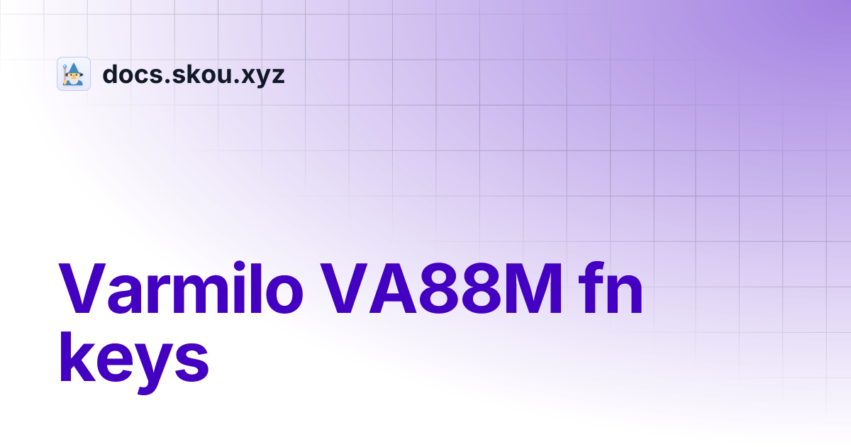 Varmilo VA88M fn keys | docs.skou.xyz